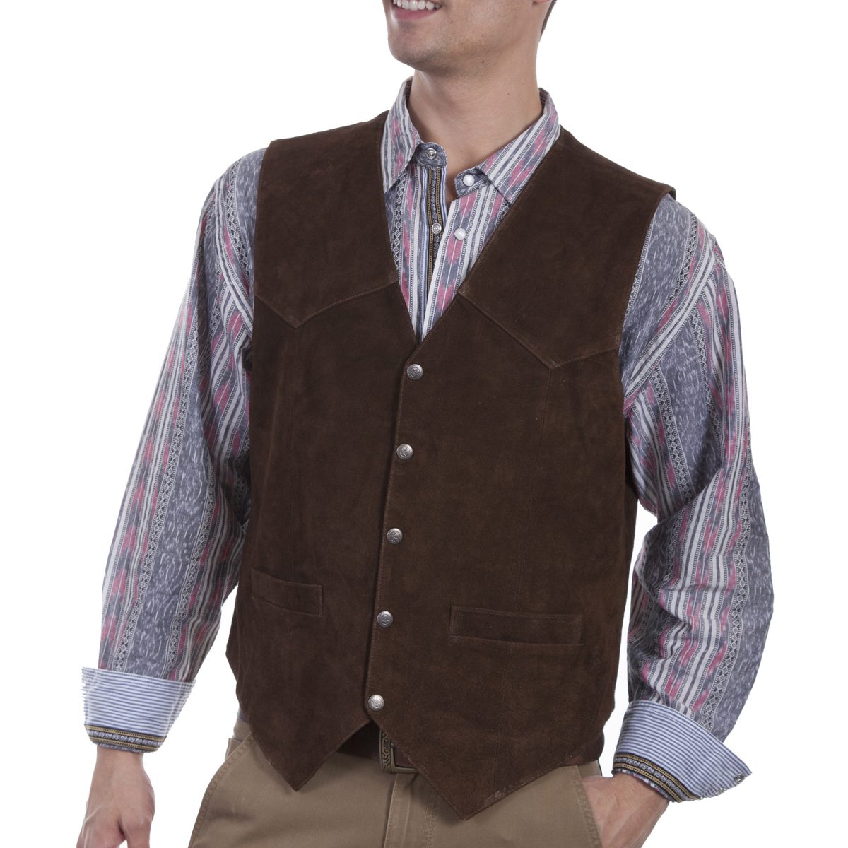 Men’s Scully Snap Front Calf Suede Vest – Lowry's Western Shop